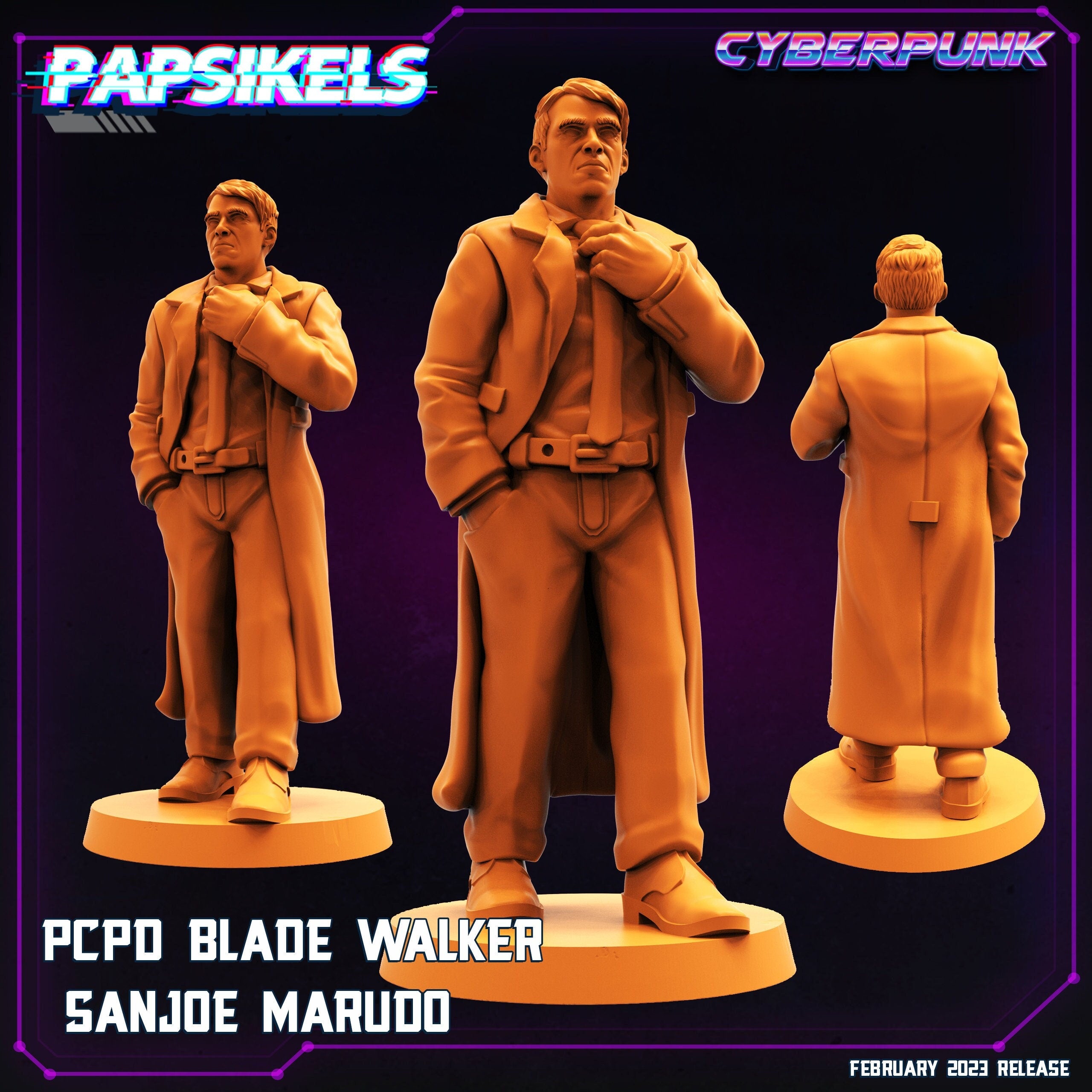Cyberpunks PCPD Blade Walker Sanjoe Marudo, Papsikels – Starlett Miniatures